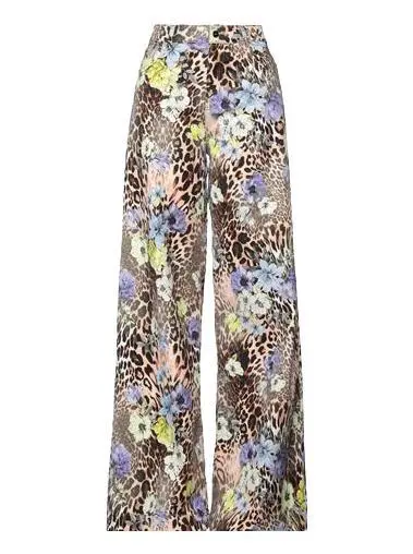 LIU •JO Floral Leopard Print Wide Leg Pants - Pink