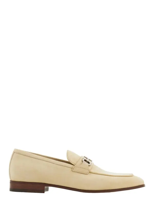 FERRAGAMO Gancini Ornament Moccasin - Beige