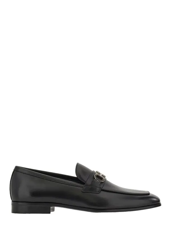 FERRAGAMO Gancini Ornament Moccasins - Black
