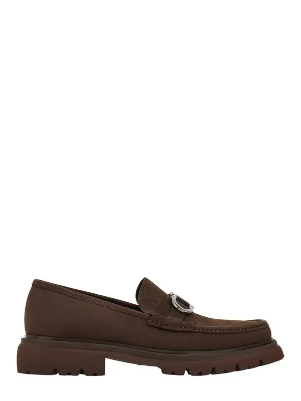 FERRAGAMO Gancini Ornament Moccasins - Brown