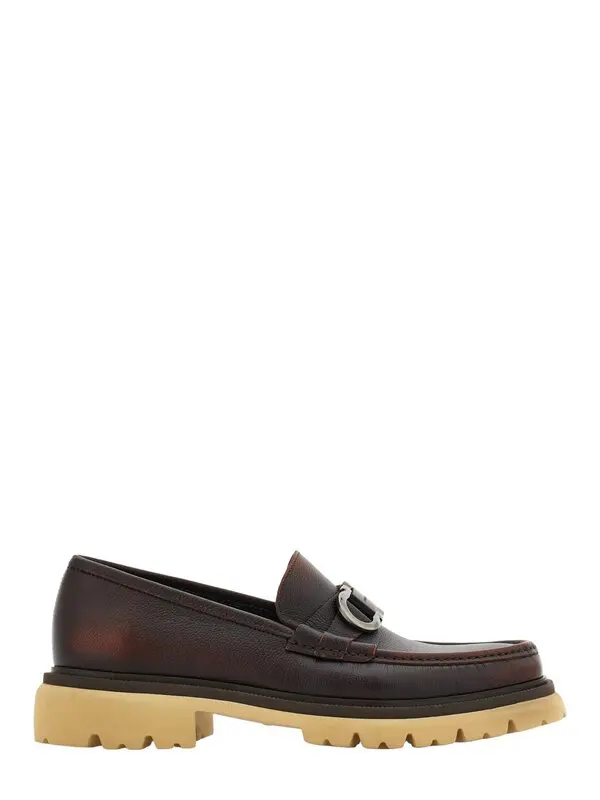 FERRAGAMO Gancini Ornament Moccasins - Brown
