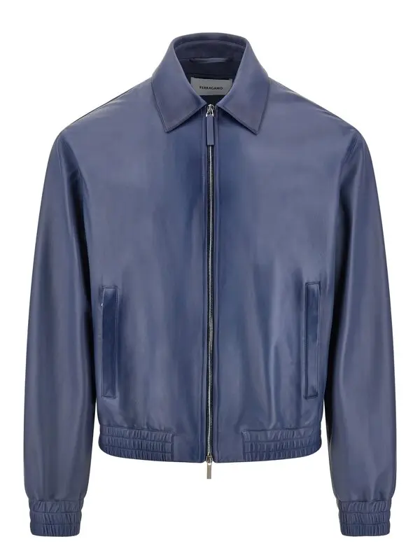 FERRAGAMO Nappa Blouson - Blue