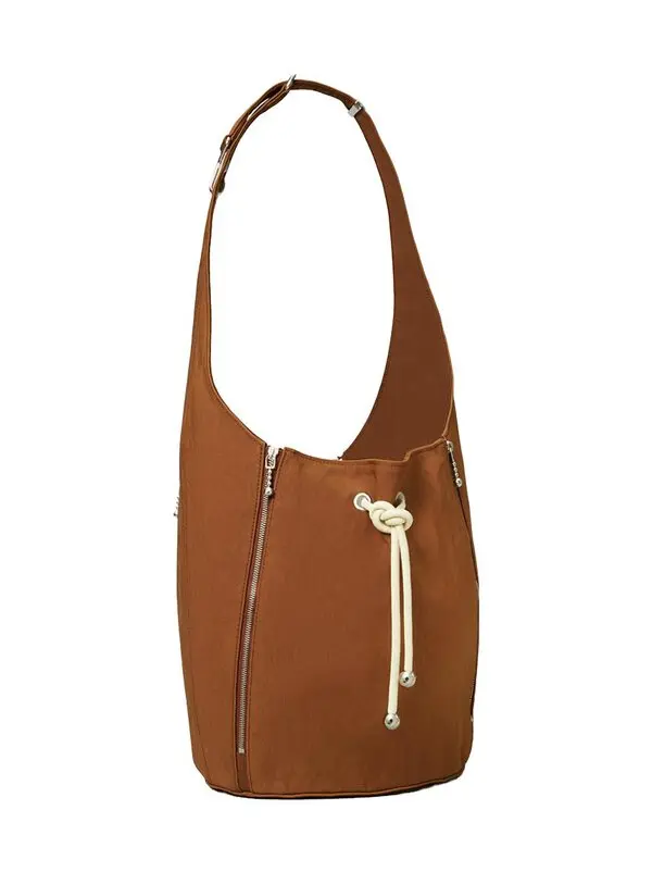 Tory Burch Spaghetti Strap Large Zip Bucket Bag - Bourbon Vanilla/french Cream