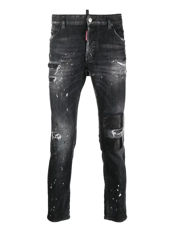 Dsquared2 Distressed-finish Denim Jeans - Black