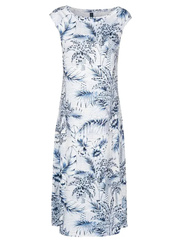 LYGIA & NANNY Palm-tree Print Midi Dress - Blue