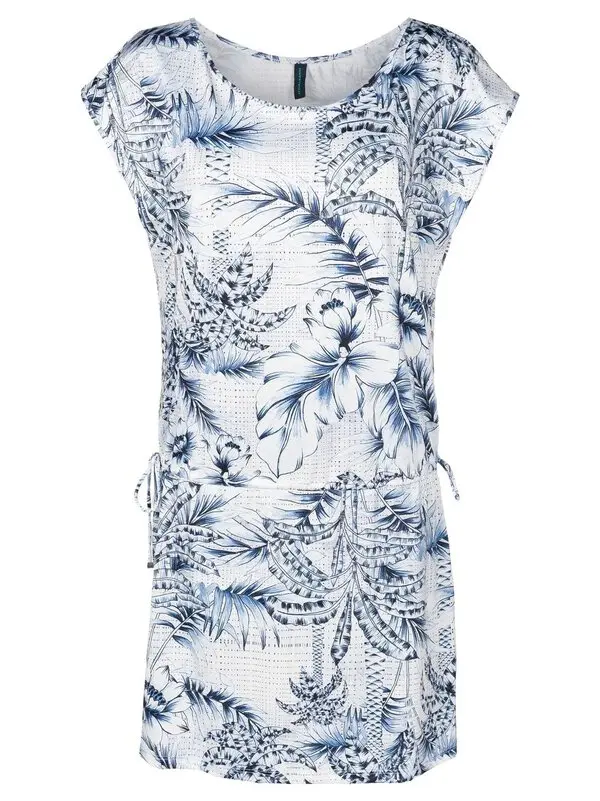 LYGIA & NANNY Palm-tree Print Dress - Blue