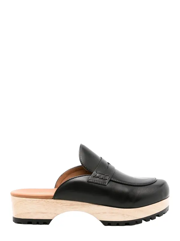 STUDIO CHOFAKIAN Leather Clogs - Black