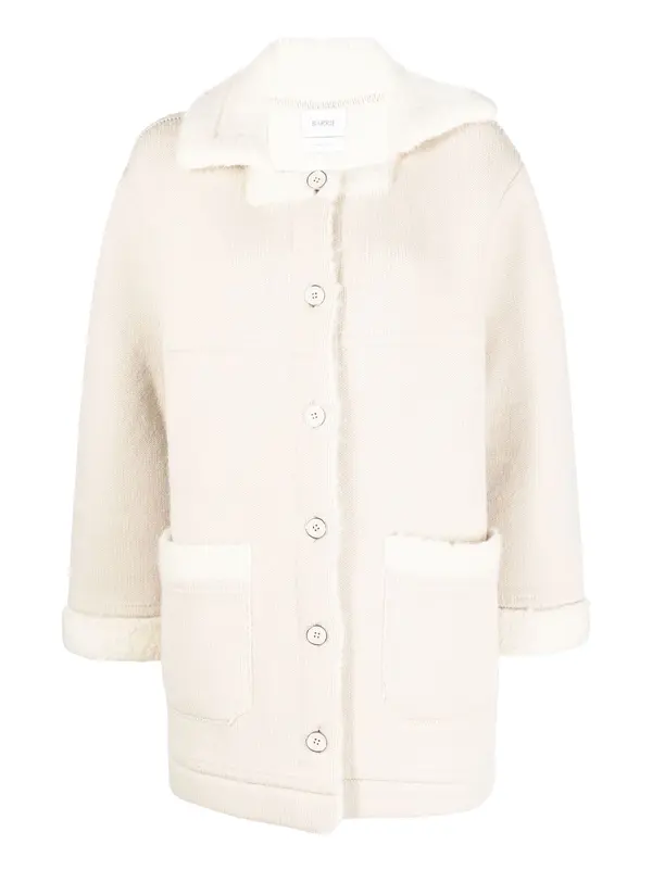 BARRIE Cashmere-alpaca Buttoned Coat - Neutrals
