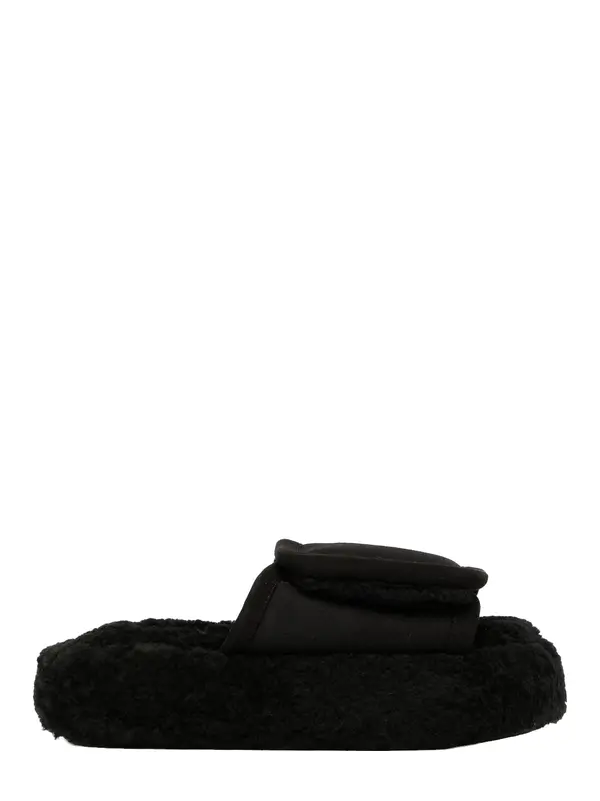 Natasha Zinko Chunky Shearling Slides - Black
