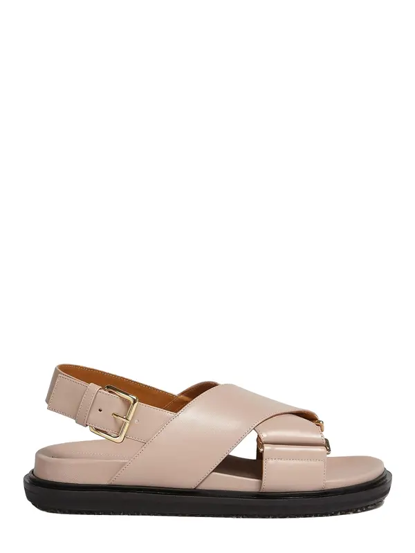 Marni Fussbet Leather Sandals - Neutrals