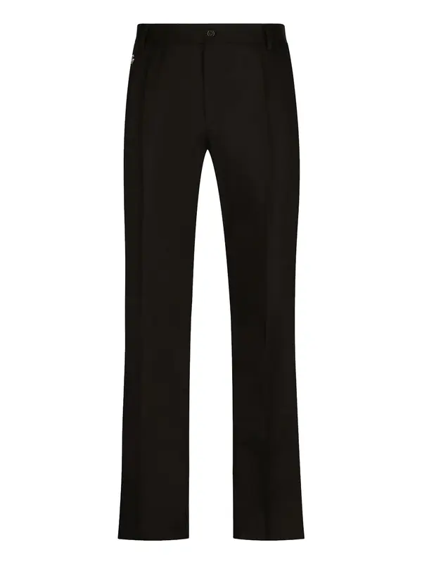 Dolce & Gabbana Dg Patch Stretch-cotton Trousers - Black