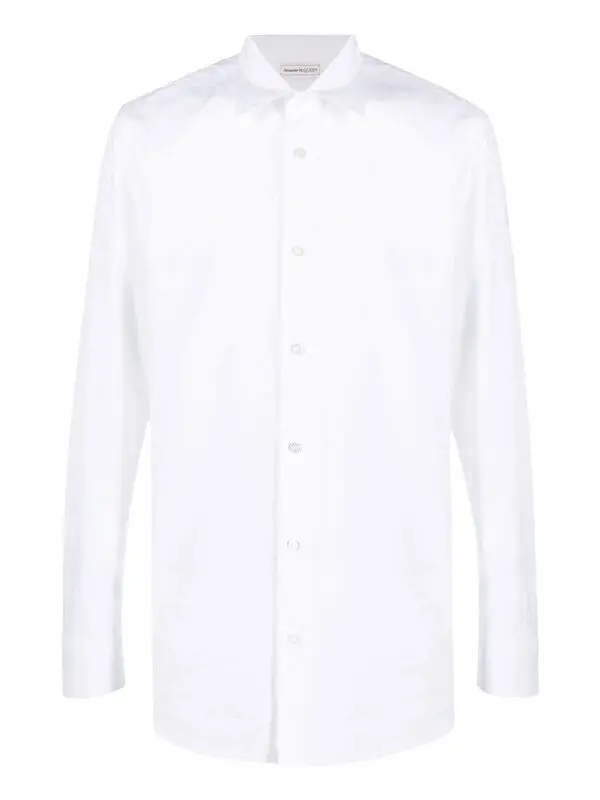 Alexander McQueen Logo-print Cotton Shirt - White