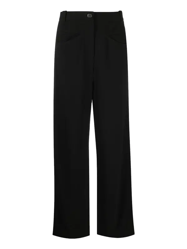 Khaite High-waisted Straight Leg Trousers - Black