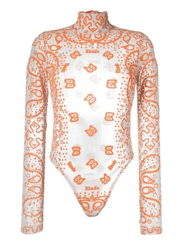 Rhude Bandana-embroidered Bodysuit - Grey