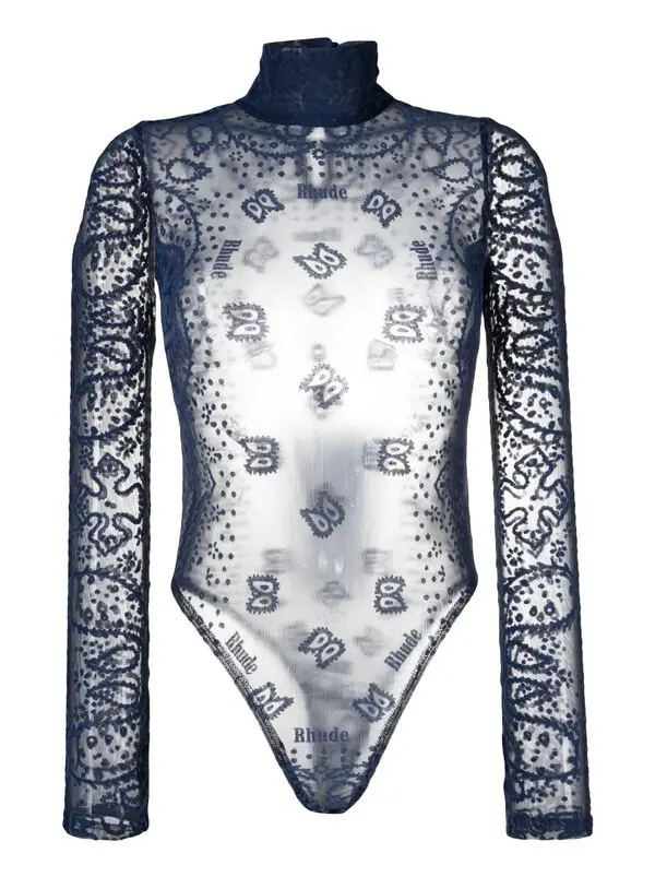 Rhude Bandana-embroidered Bodysuit - Blue