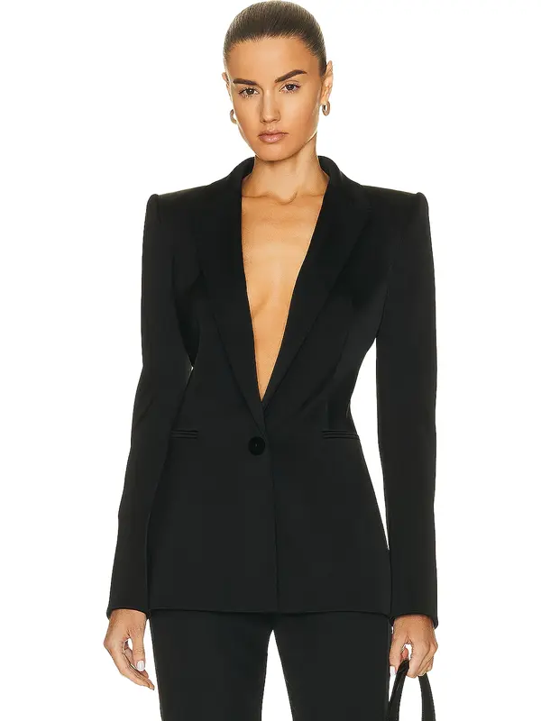 Galvan Sculpted Blazer - Black