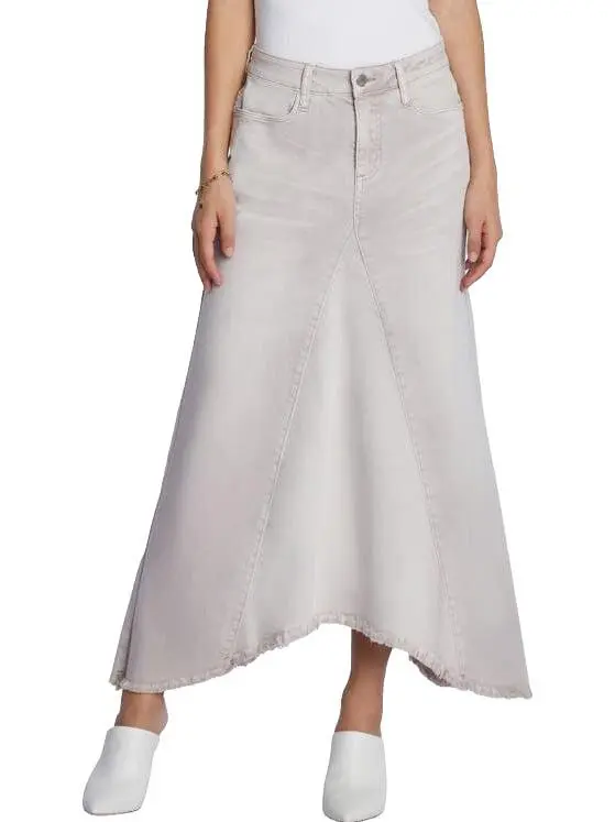 WASH LAB DENIM Selma Pieced Asymmetric Maxi Skirt - Almond