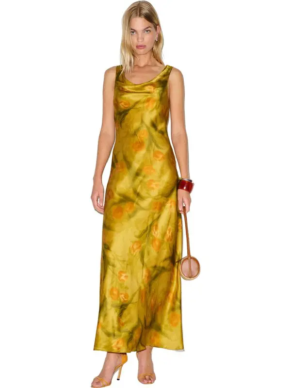 REFORMATION Annabelle Silk Dress - Yellow