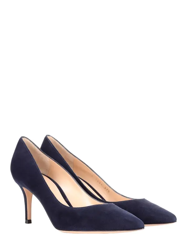 GIANVITO ROSSI 70 Suede Pumps - Blue