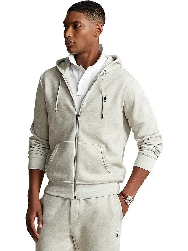 Ralph Lauren Double Knit Full-zip Hoodie - Gray Heather