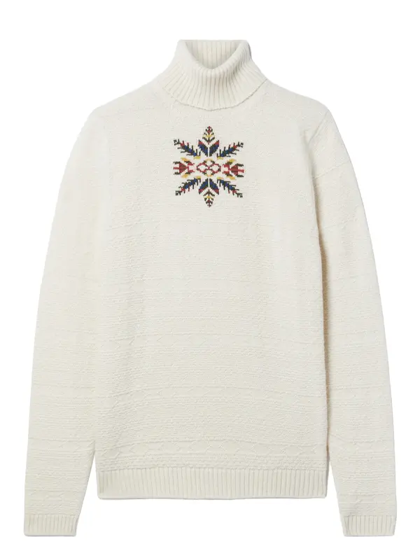 Loro Piana Dolcevita Bernina Cashmere Turtleneck Sweater - White