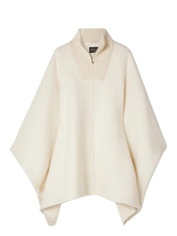 Loro Piana Britney Cashmere And Silk-blend Turtleneck Poncho - White