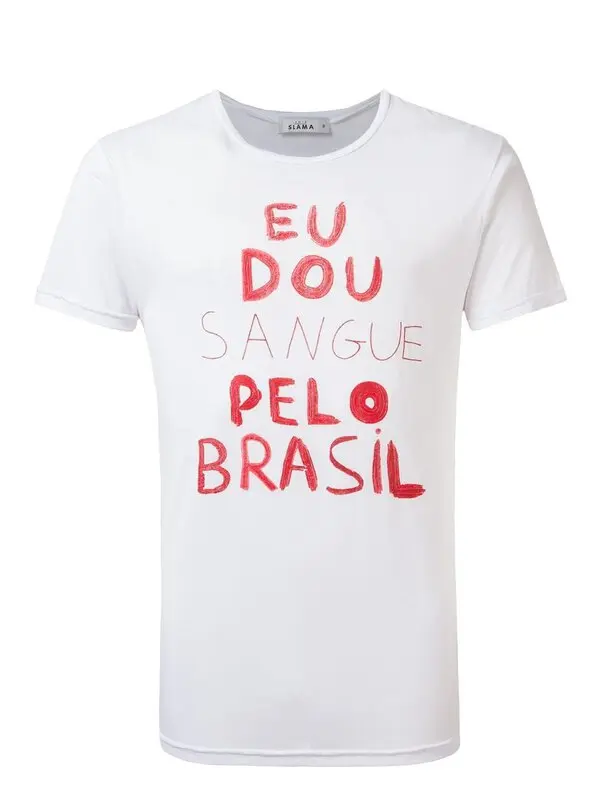 AMIR SLAMA Eu Dou Sangue T-shirt - White