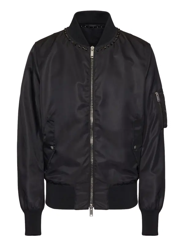 Valentino Garavani Studded Bomber Jacket - Black