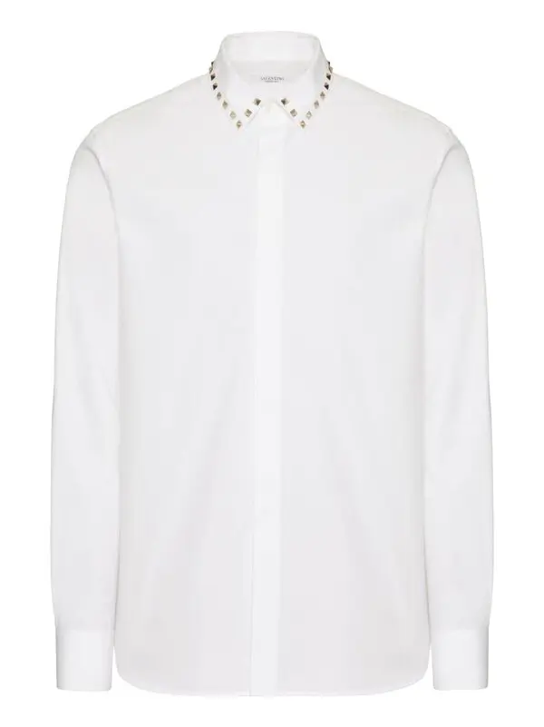 Valentino Garavani Untitled Stud Cotton Shirt - White