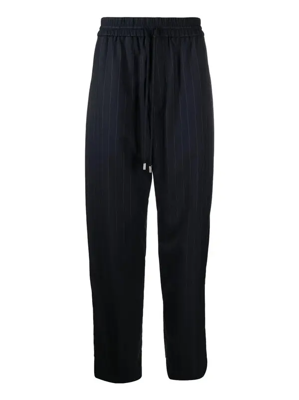 LANVIN Pinstriped Straight-leg Trousers - Blue