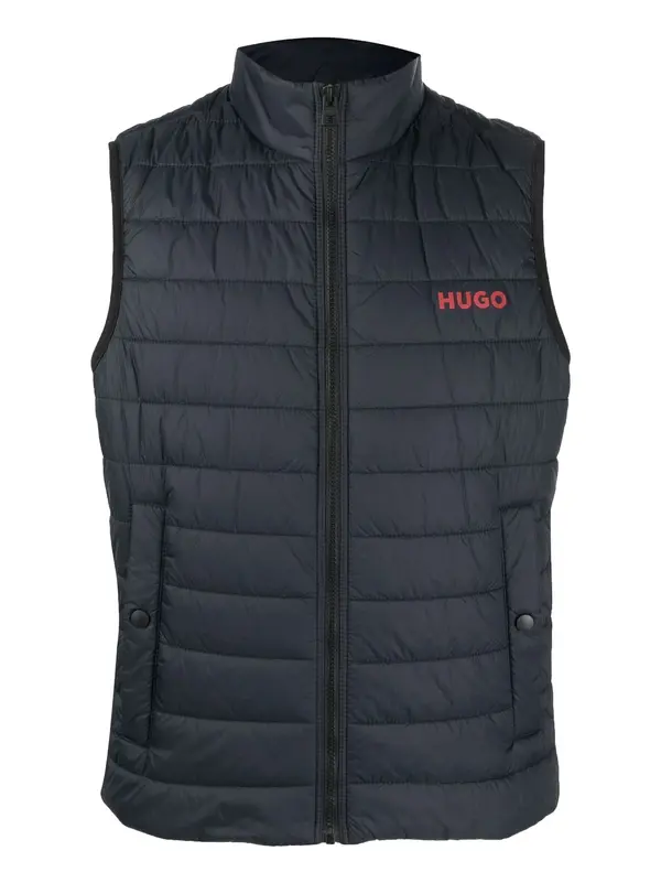 Hugo Boss Logo-printed Padded Gilet - Blue