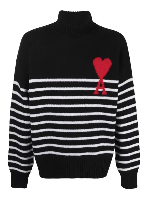 Ami De Coeur Striped Jumper - Black