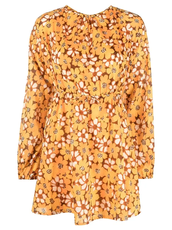 Faithfull The Brand Li Reni Floral Print Dress - Orange
