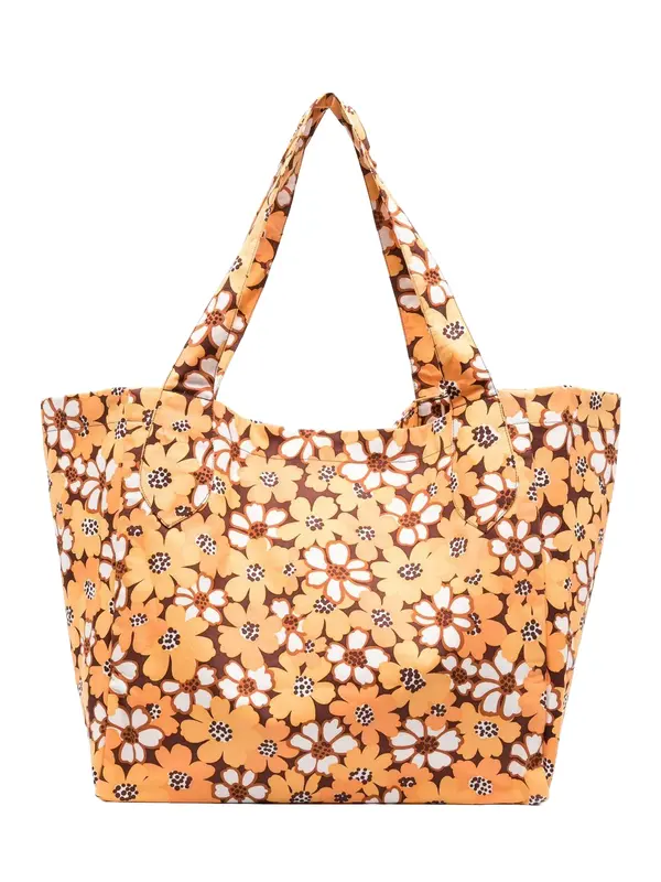 Faithfull The Brand Floral-print Cotton Shoulder Bag - Orange