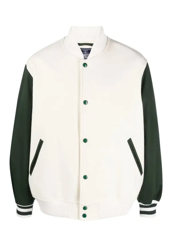 J.PRESS Colour-block Wool Blend Sport Jacket - White