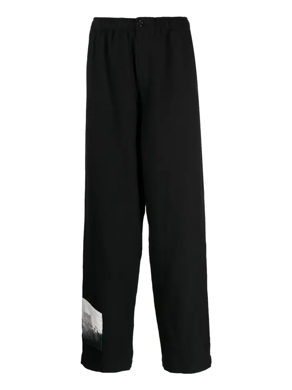 UNDERCOVERISM Graphic-patch Wool Trousers - Black