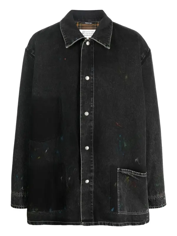 MAISON MARGIELA Single-breasted Denim Coat - Black