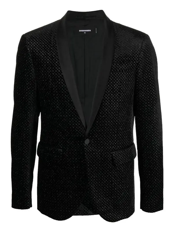 Dsquared2 Metallic-effect Single-breasted Blazer - Black