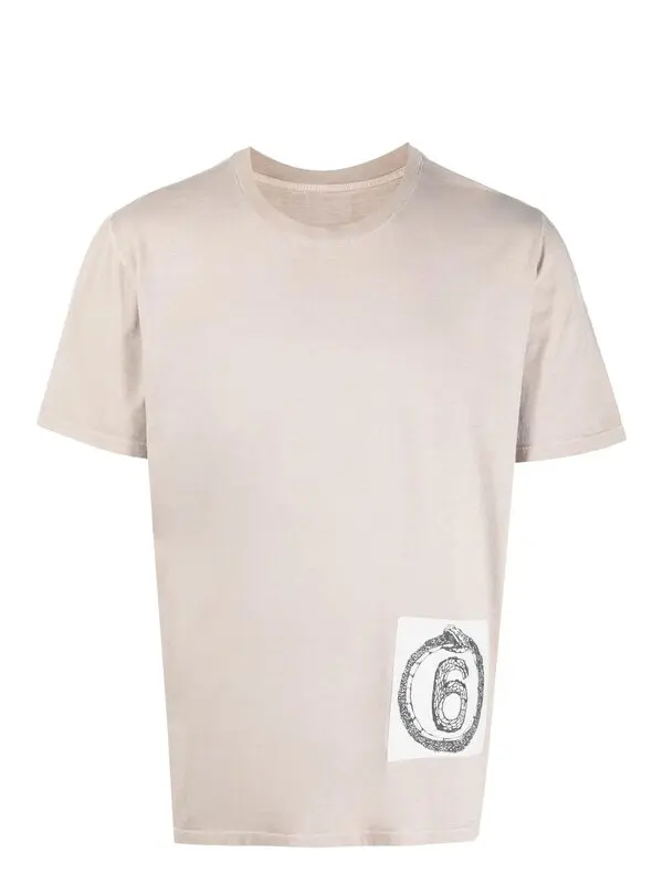 MAISON MARGIELA Logo Patch T-shirt - Neutrals