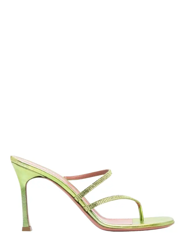 Amina Muaddi 105mm Crystal-embellished Sandals - Green