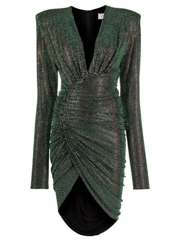 Alexandre Vauthier Crystal-embellished Wrap Dress - Green