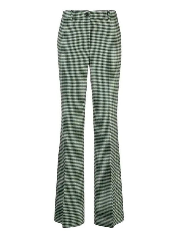 P.a.r.o.s.h Lioned Gingham Flared Trousers - Green