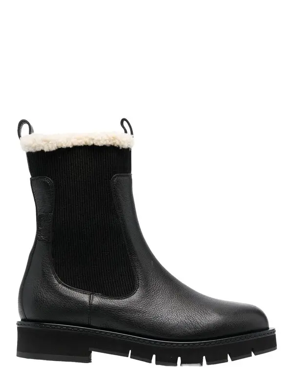FERRAGAMO Shearling-lined Chelsea Boots - Black