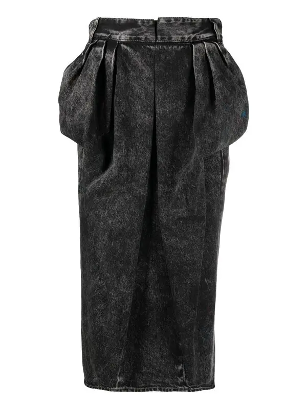 MAISON MARGIELA Midi Denim Skirt - Black