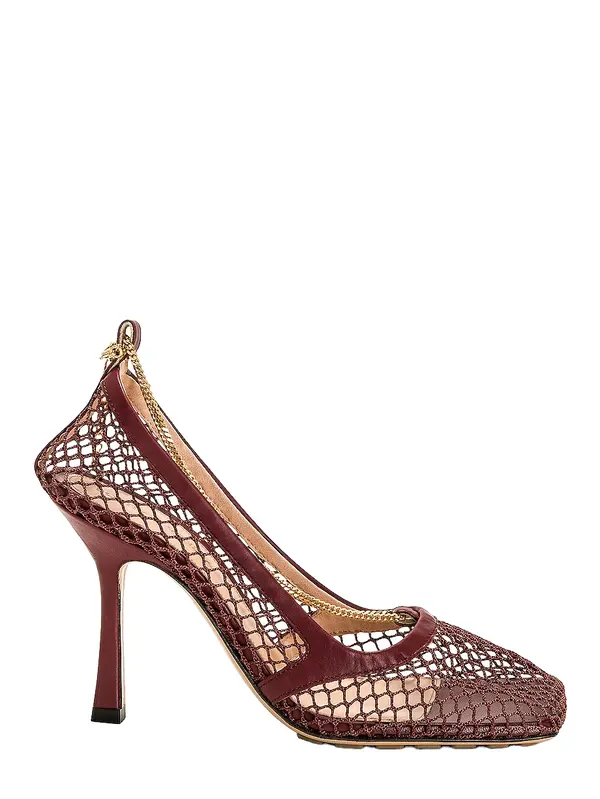 Bottega Veneta Stretch Lace Up Sandal - Cherry