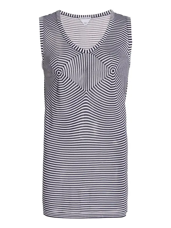 Bottega Veneta Striped Knit Tank Top - Navy