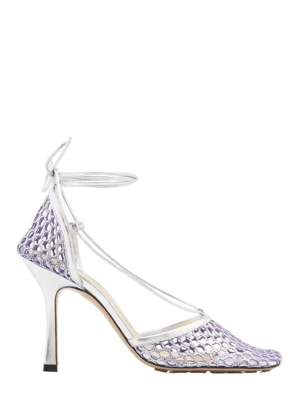 Bottega Veneta Stretch Metallic Sandals - Purple