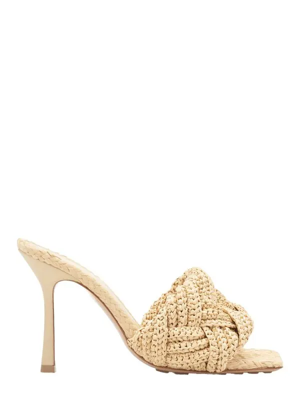 Bottega Veneta Lido Raffia And Leather Mule Sandals - Neutral