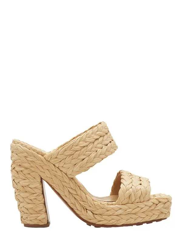 Bottega Veneta Trinity Raffia Sandals - Neutral