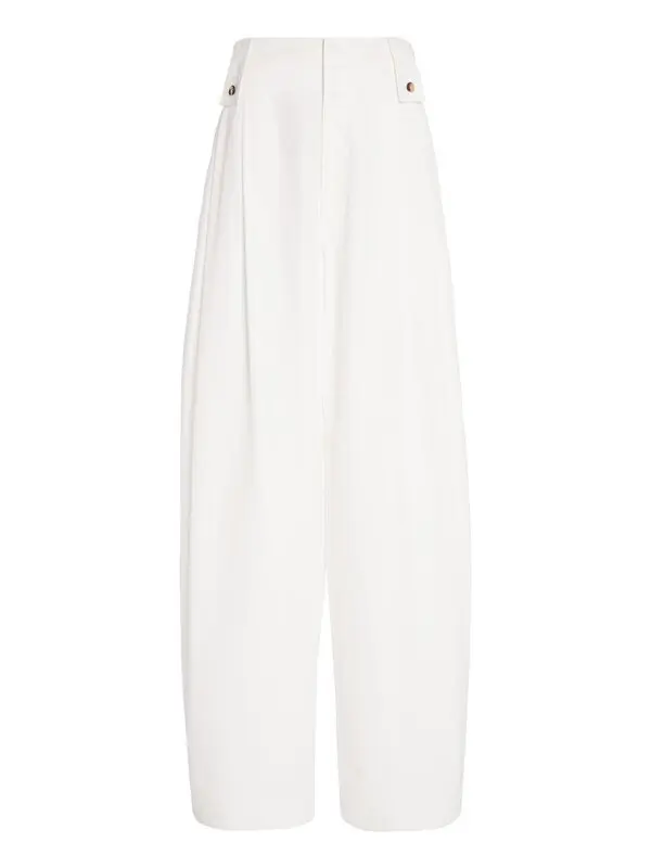 Bottega Veneta Pleated Wide-leg Pants - White